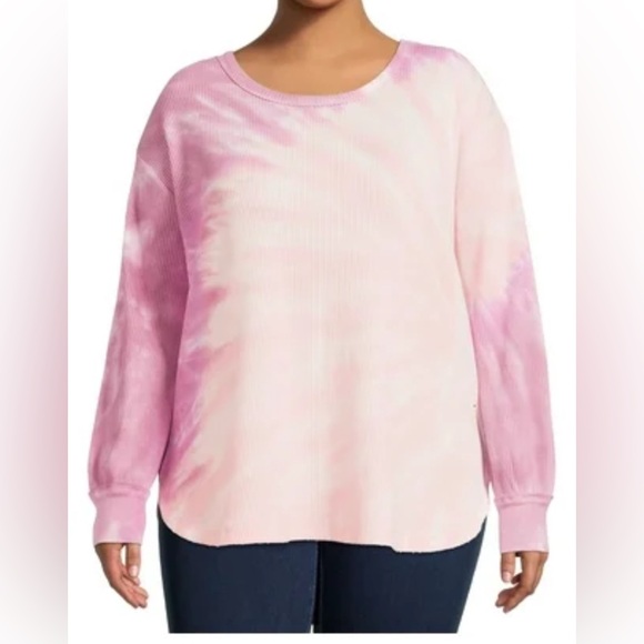 Terra & Sky | Tops | Terra Sky Size 2x Pink And White Tiedye Sweatshirt ...